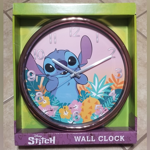 Disney | Wall Decor | Disney Stitch Tropical Flowers Pink Chrome Frame ...